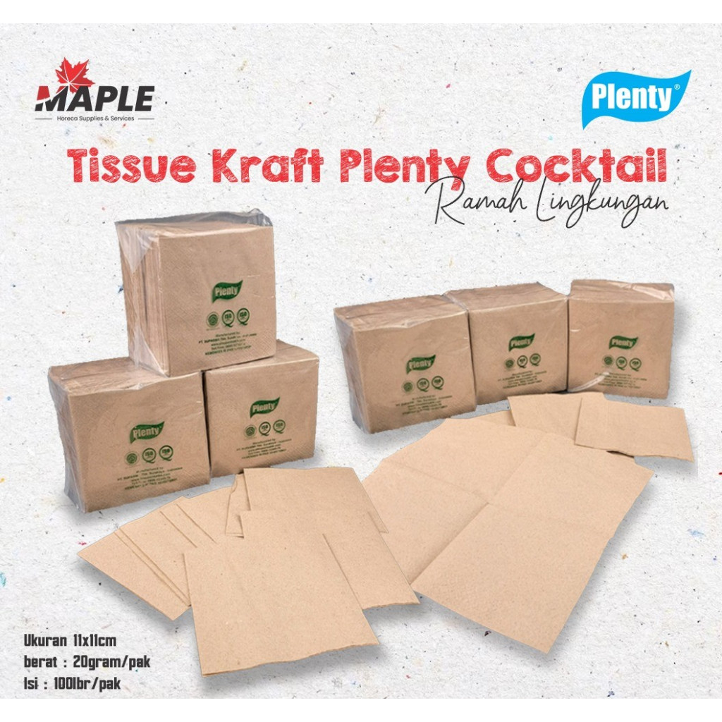 Jual Tissue Plenty Cocktail Napkin Brown dan Green | Shopee Indonesia