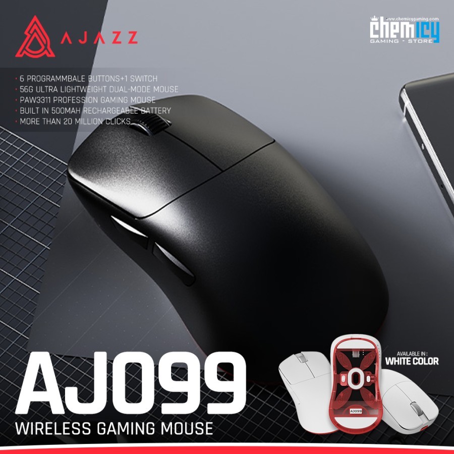 Jual Ajazz AJ099 Pro Ultra-lightweight Dual Mode Wireless Gaming Mouse ...