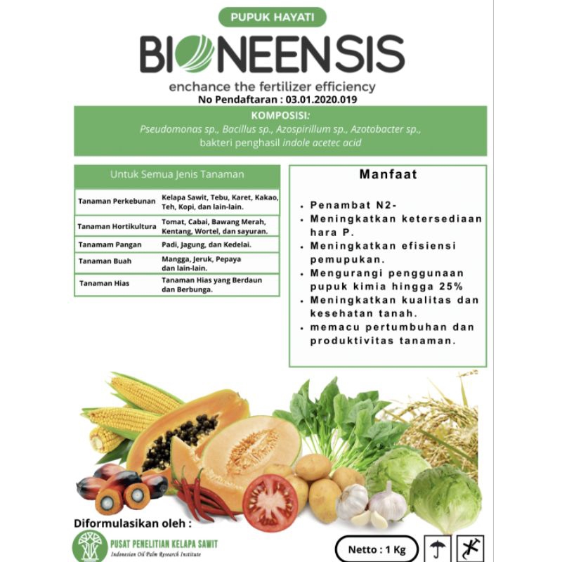Jual Pupuk Hayati Bioneensis kemasan 1KG / Pupuk Organik hayati ...