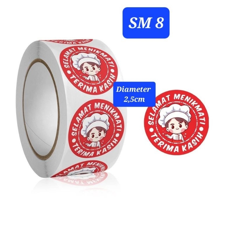 Jual MS | 500Pcs Stiker selamat menikmati / sticker roll thank you ...