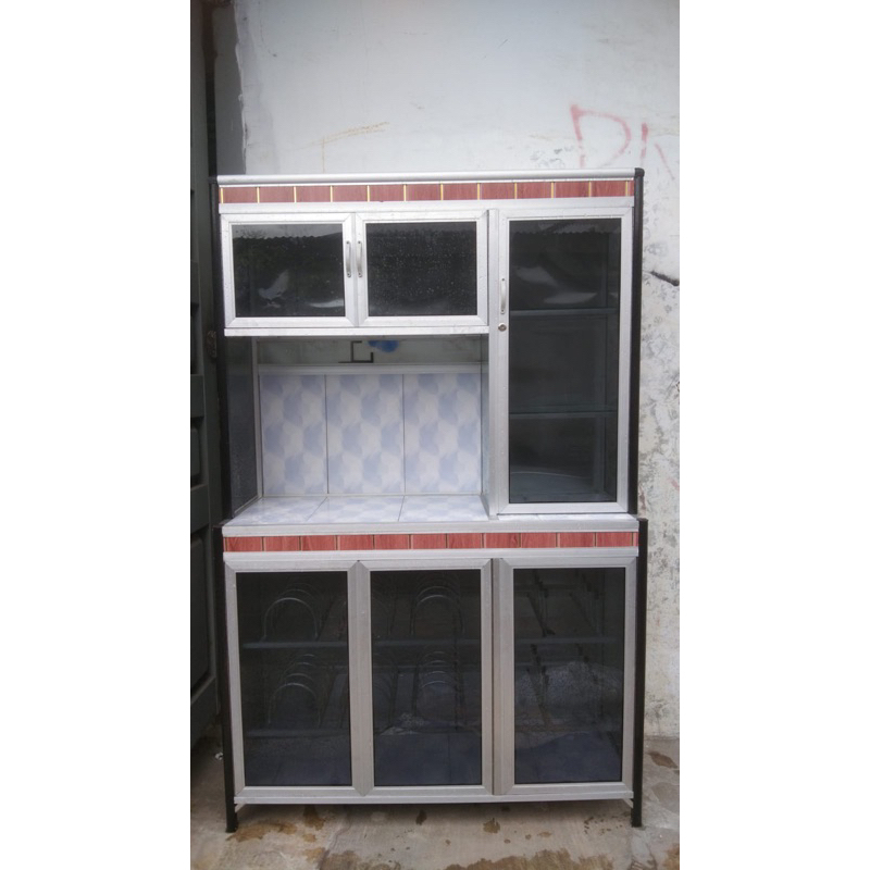Jual Lemari Kabinet Rak Piring 3 Pintu Keramik Tempahan | Shopee Indonesia