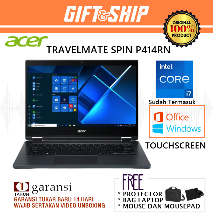 Jual ACER TRAVELMATE P414 | Core i7-1165G7 | RAM16/SSD512GB | 14" FHD | TOUCHSCREEN | W11 ...