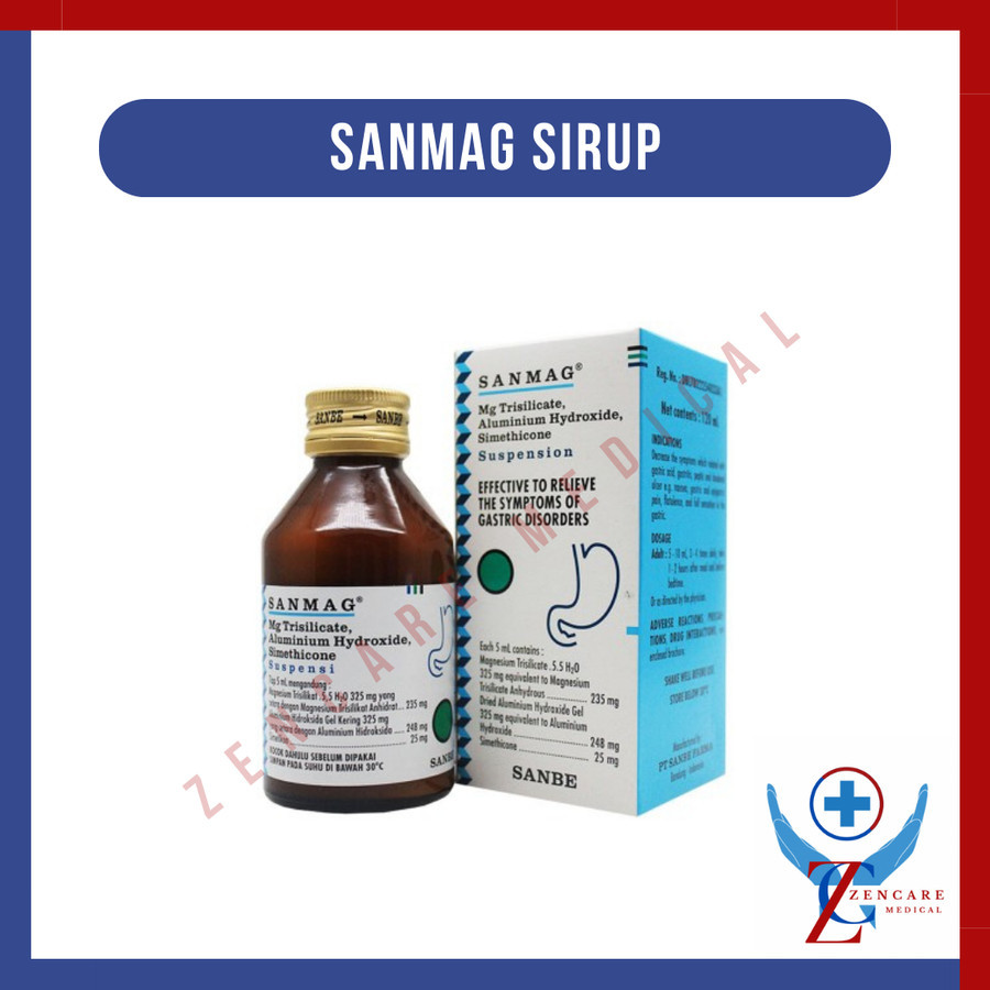 Jual Sanmag Sirup Sebotol Isi 120 ML / Obat Maag - Asam Lambung ...