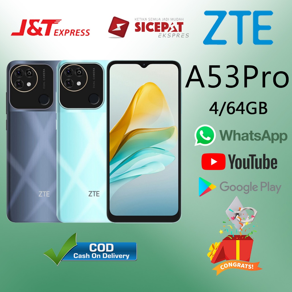Jual HP ZTE Blade A53 Pro Ram 4GB/64GB Smartphone 4G LET 6.52 inches ...
