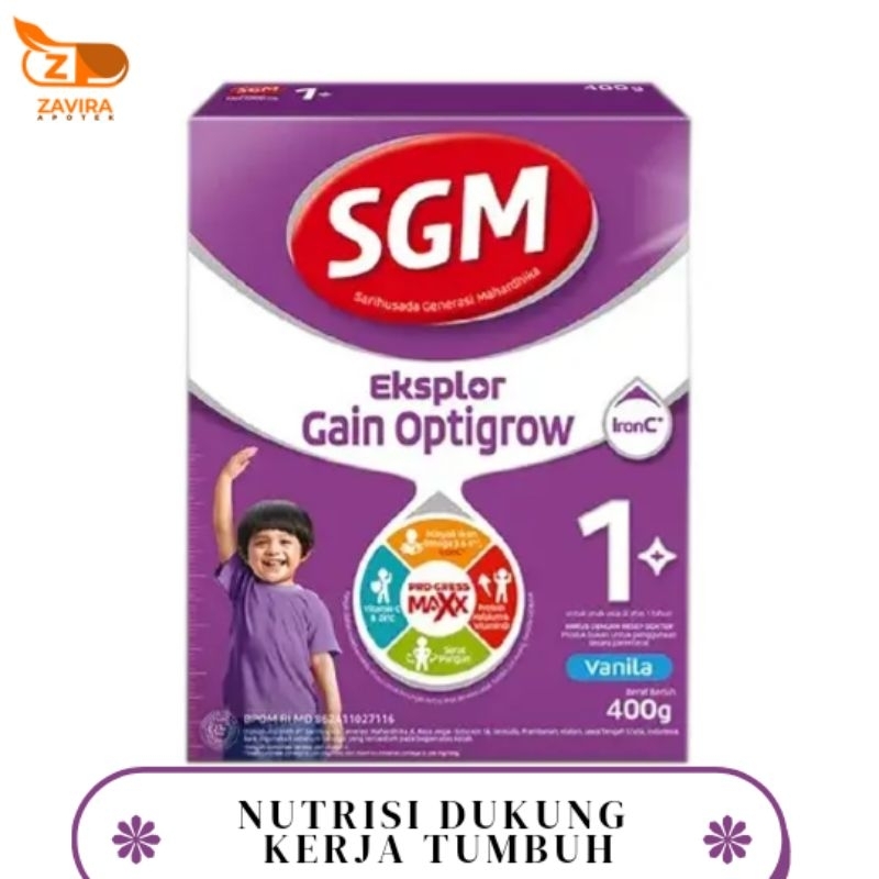 Jual SGM OPTIGROW 1+ VANILA 400 G | Shopee Indonesia