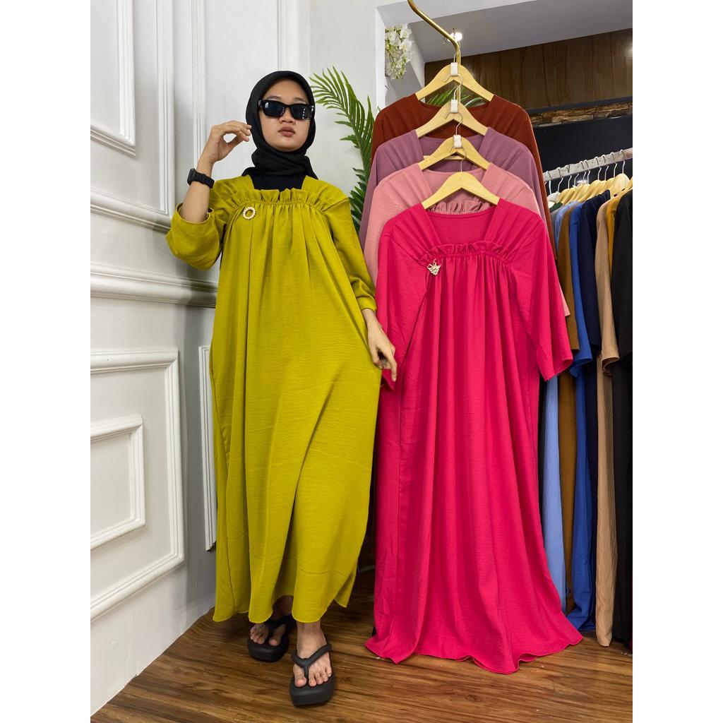 Jual DASTER PAULA POLOS Kekinian Kain Cringkle Airflow Tebal Daster ...