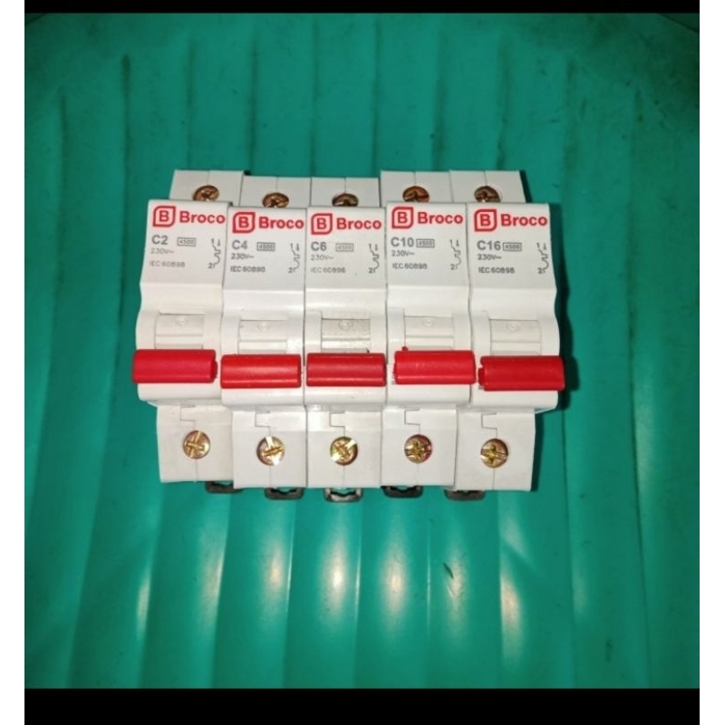 Jual MCB broco 2 4 6 10 16 Amper harga sama mcb breker listrik | Shopee ...