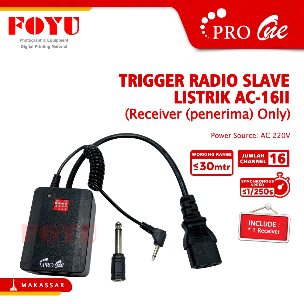 Jual Pro One Trigger Radio Slave Listrik Flash AC-16 Receiver Only | Shopee Indonesia