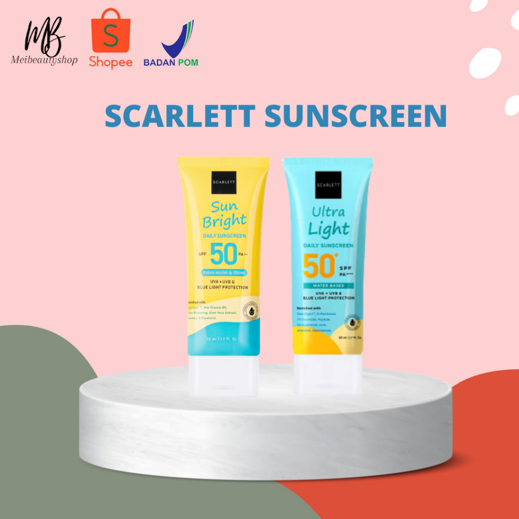 Jual Scarlett Whitening Sunscreen Sun Bright Daily SPF 50 PA+++/ Ultra ...