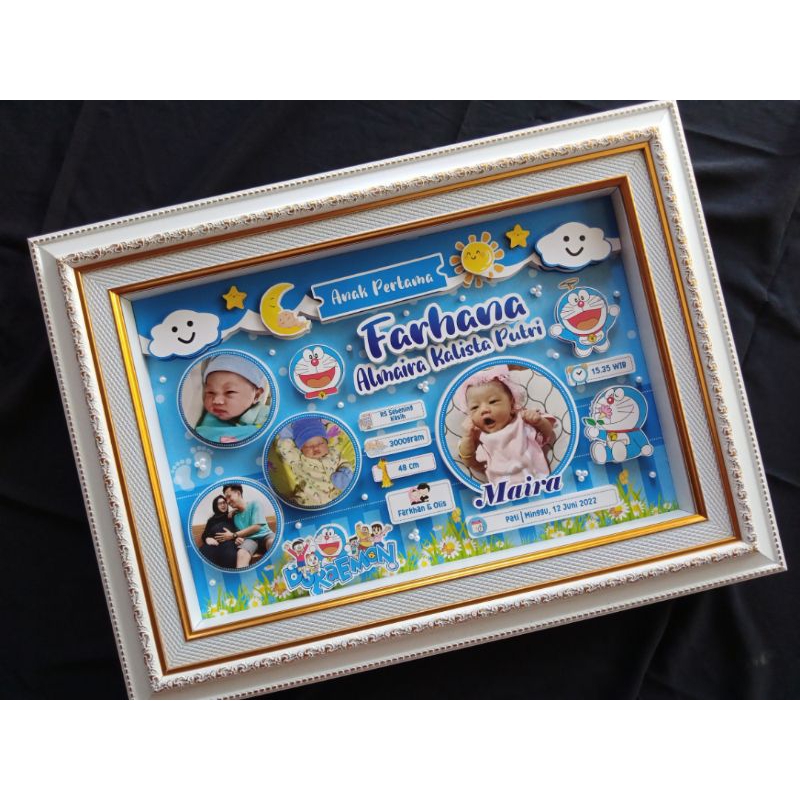 Jual Biodata Baby 3D 15R | Bingkai Nama Anak | Biodata Pop Up | Papan ...