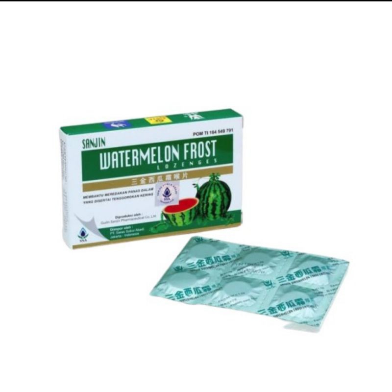 Jual SANJIN WATERMELON FROST LOZENGES - 12 BUTIR - PERMEN / TABLET ...