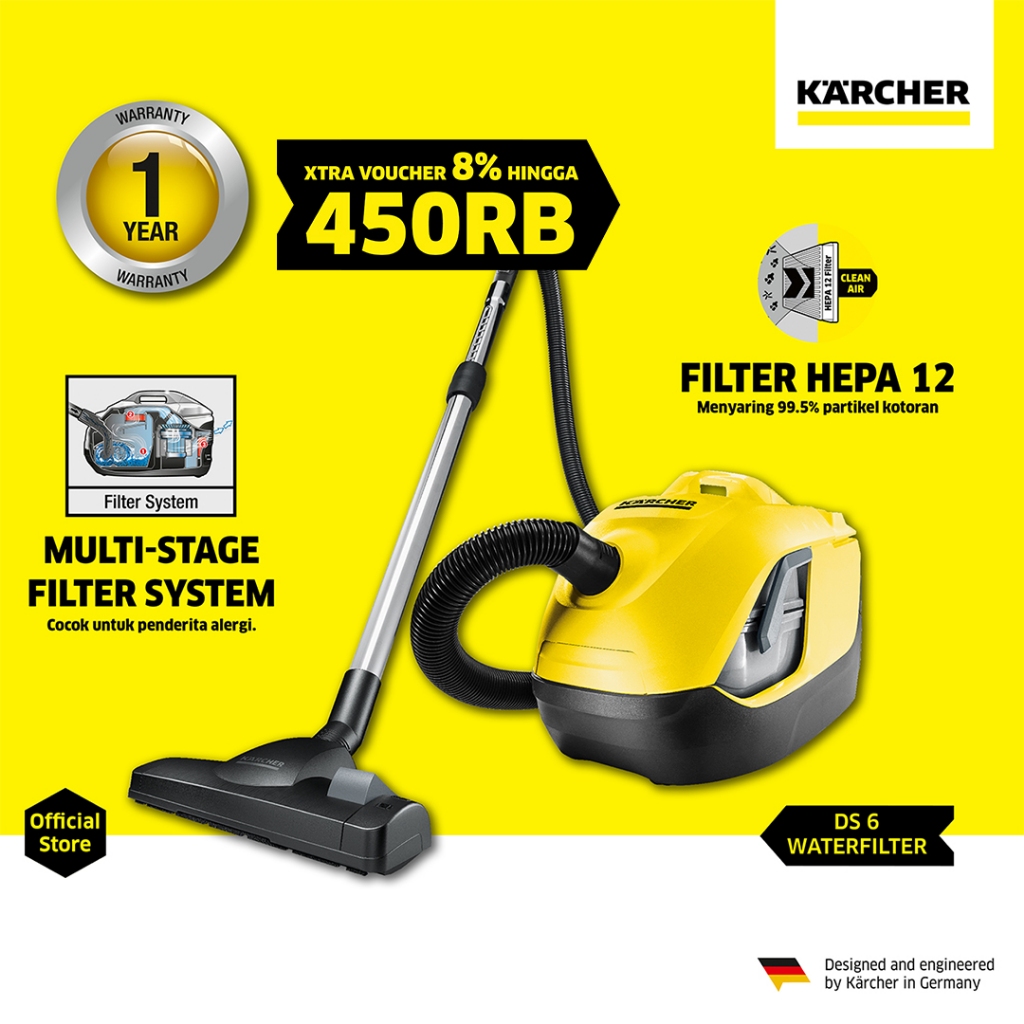 Jual Karcher DS 6 *EU 650 Watt Vacuum Cleaner Dry (Yellow) | Shopee ...