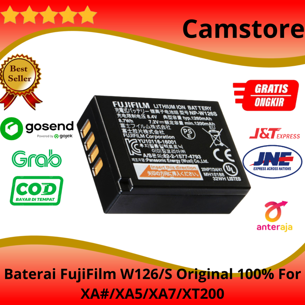 Jual Battery FujiFilm NP-W126 Original 100% / Baterai FUJI XA10 XA2 XA3 XA5 XT10 XT20 XA1 XT100 ...