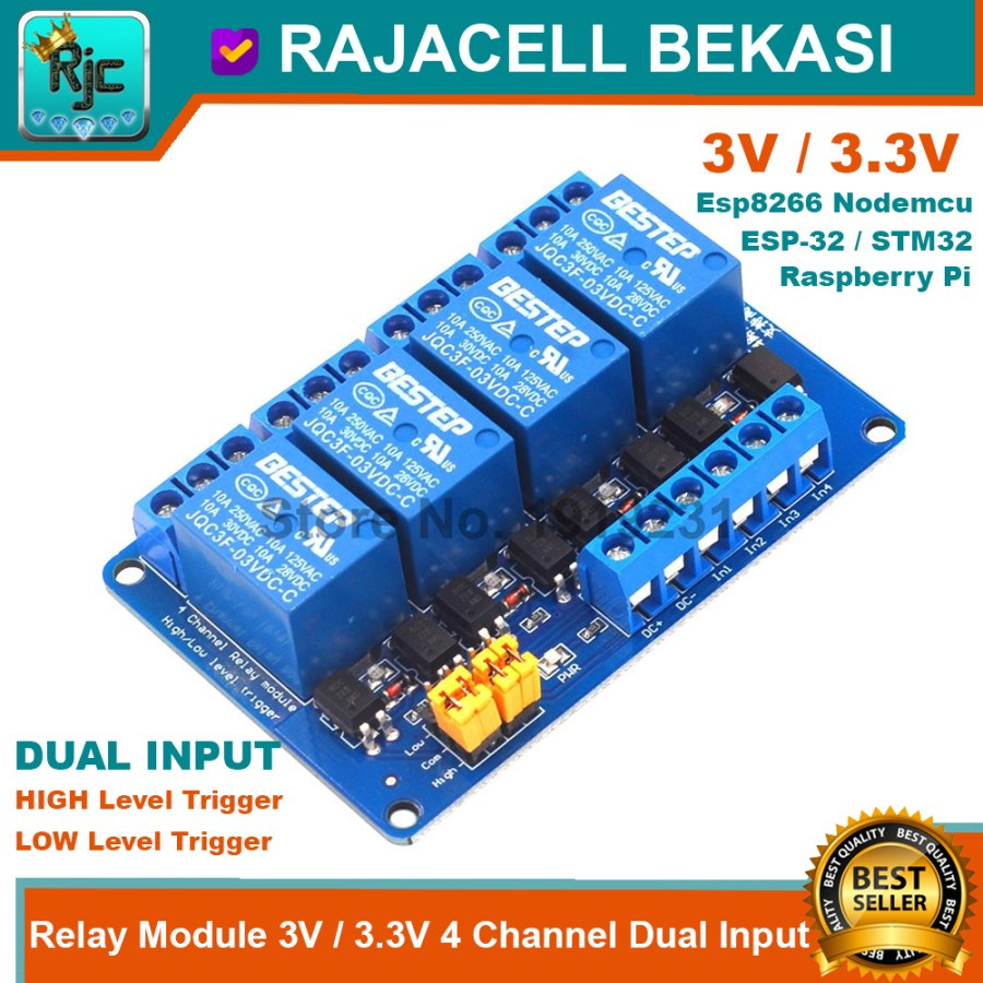 Jual Relay Module 3.3V 3V 8 Channel Dual Input High Low Trigger for ESP8266 | Shopee Indonesia
