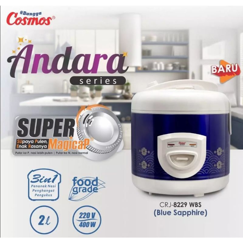 Jual Rice Cooker / Magic Com 2 L COSMOS Andara Series CRJ-8229 WBS ...