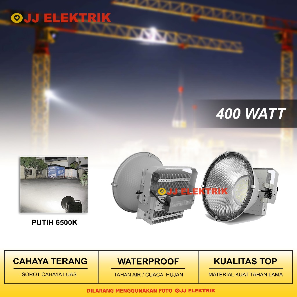 Jual Lampu Sorot LED Outdoor 400W Terang - Tembak Waterproof Industri Proyek Lapangan, Tower ...