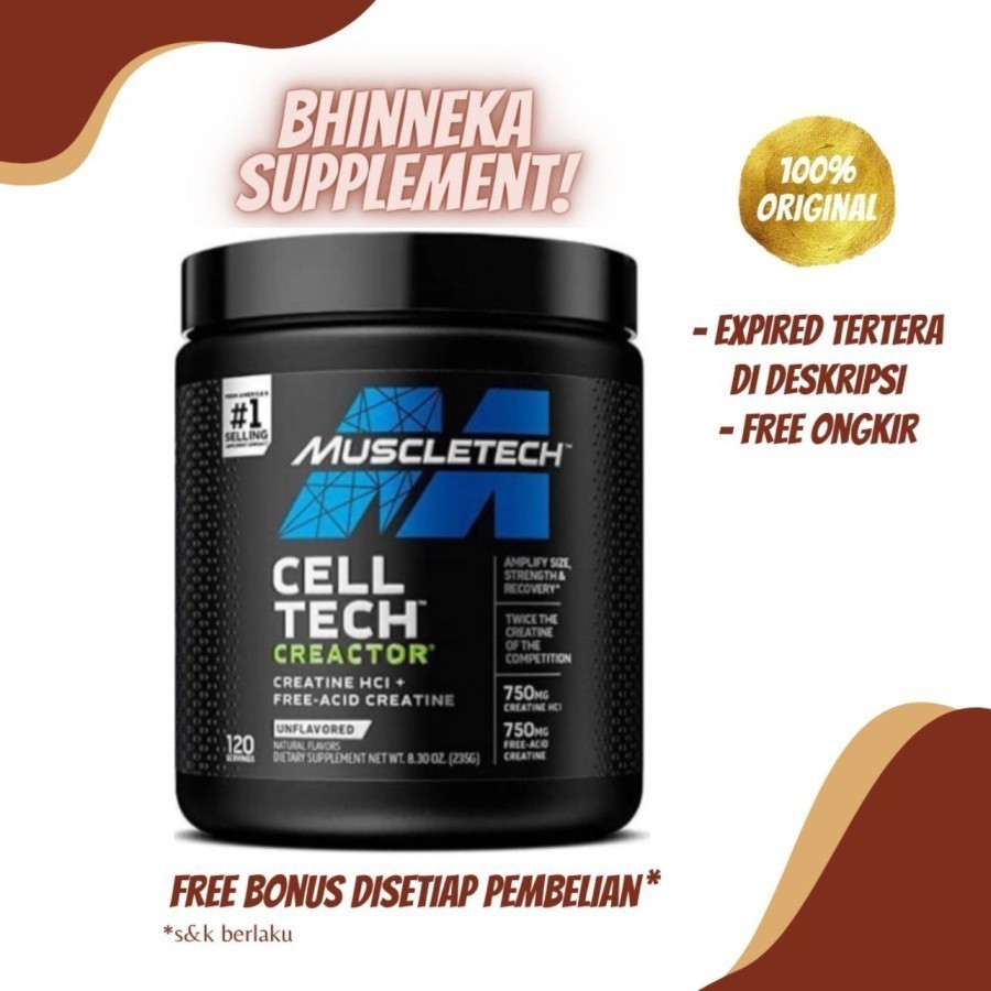 Jual Muscletech Cell Tech Creatine HCl 120 serving ORIGINAL SEGEL ...
