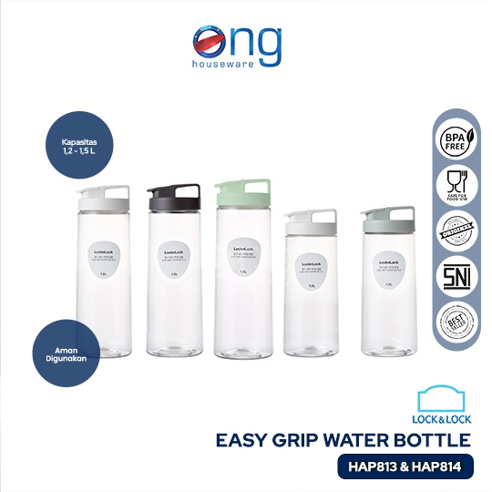 Jual LocknLock Botol Air Minum Easy Grip Water Bottle Transparan 1,5L 1 ...