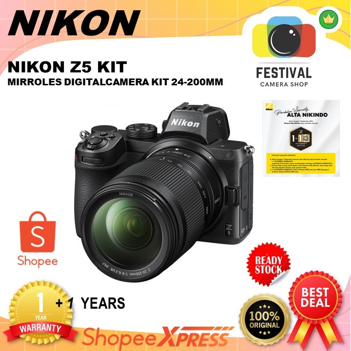 Jual Nikon Z5 Z 5 kit 24-200mm f4-6.3 VR Kamera Mirrorless Garansi Resmi | Shopee Indonesia