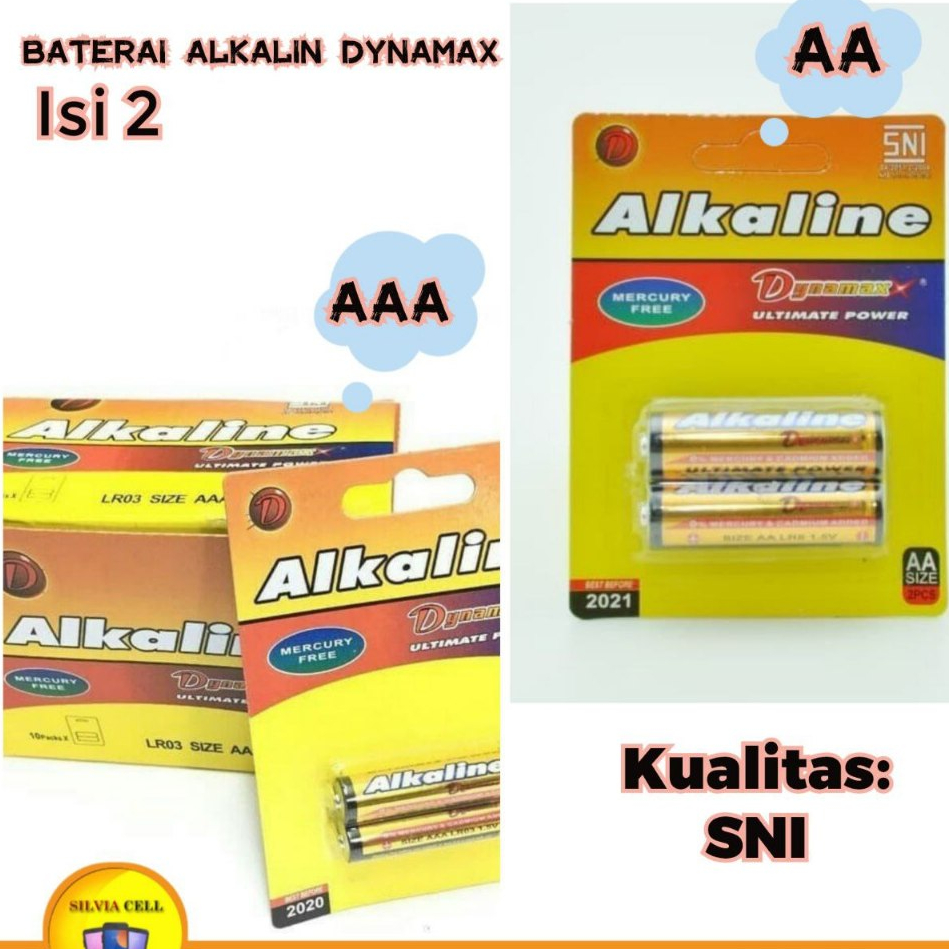 Jual Baterai AA A2 AAA A3 Alkaline Dynamax 1.5v Baterai Kualitas SNI ...
