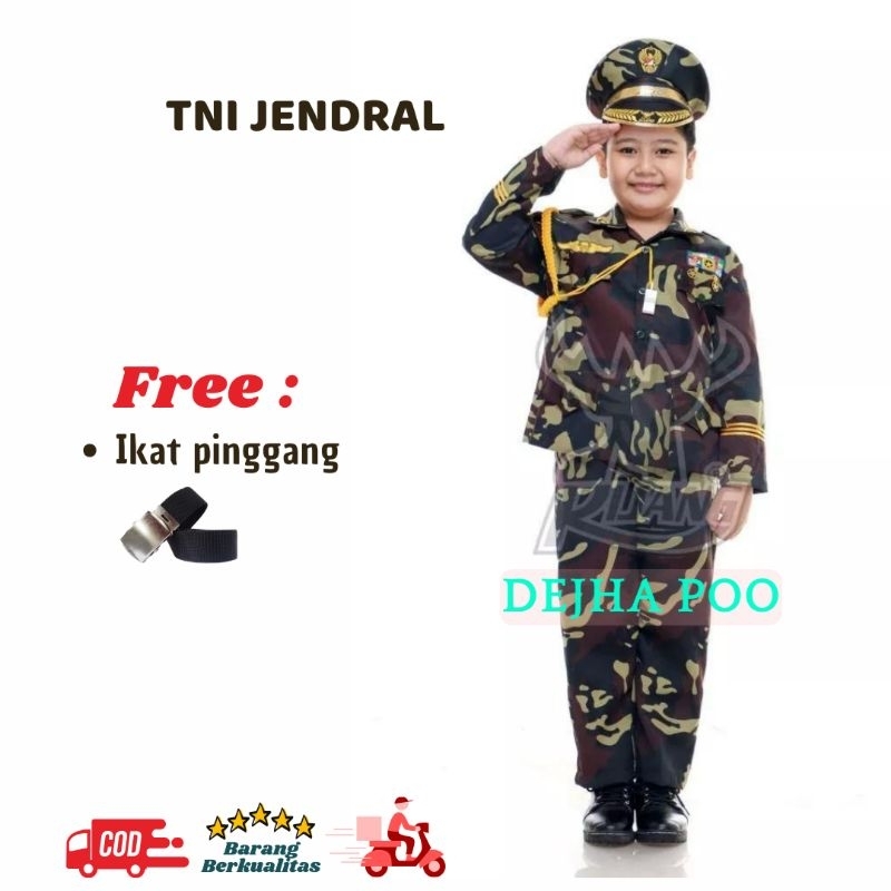 Jual Baju Seragam TNI Jendral Loreng Baju Profesi Anak Laki-Laki Stelan ...