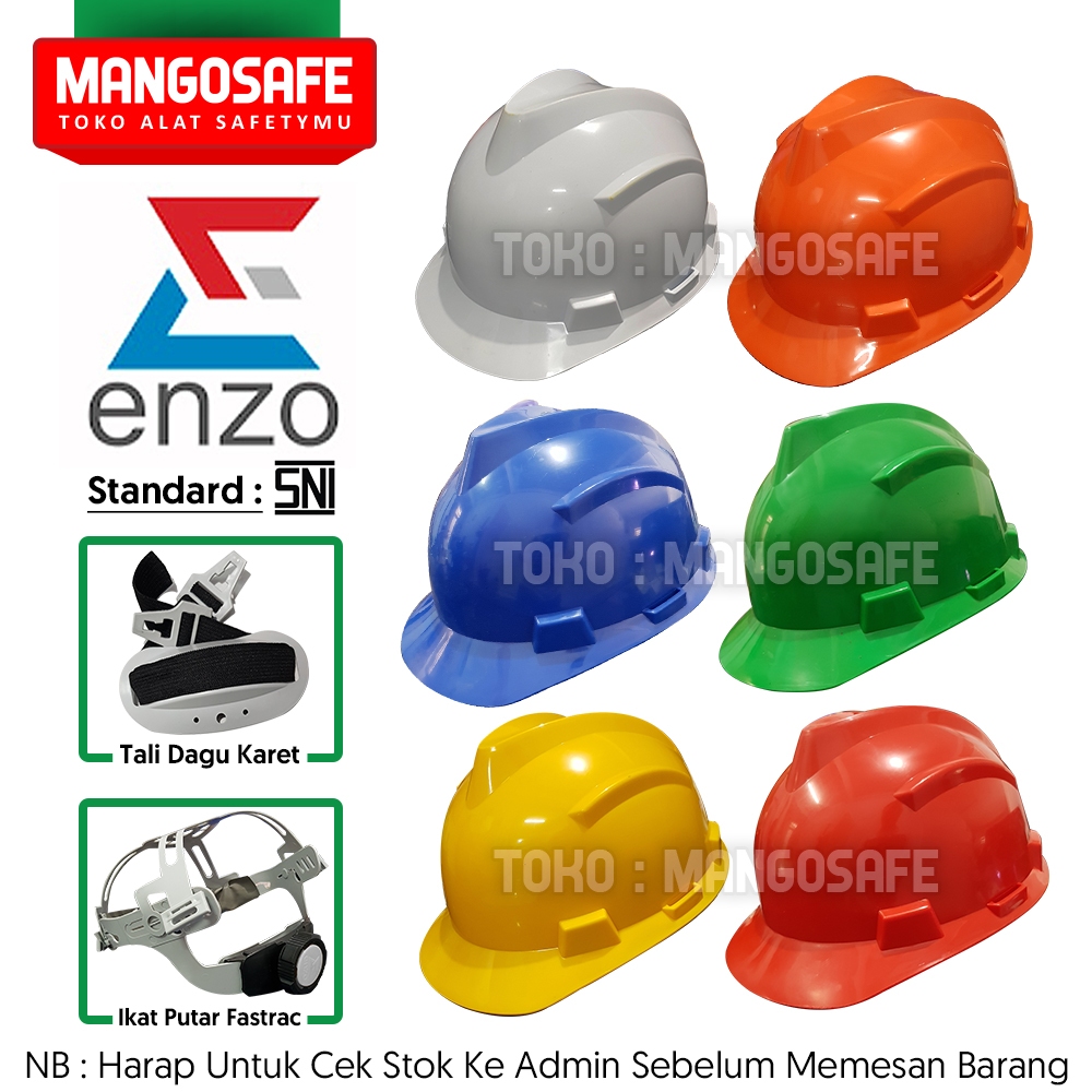 Jual Helm Safety Proyek ENZO VGARD Ikat Putar Fastrac + Tali Dagu Karet ...