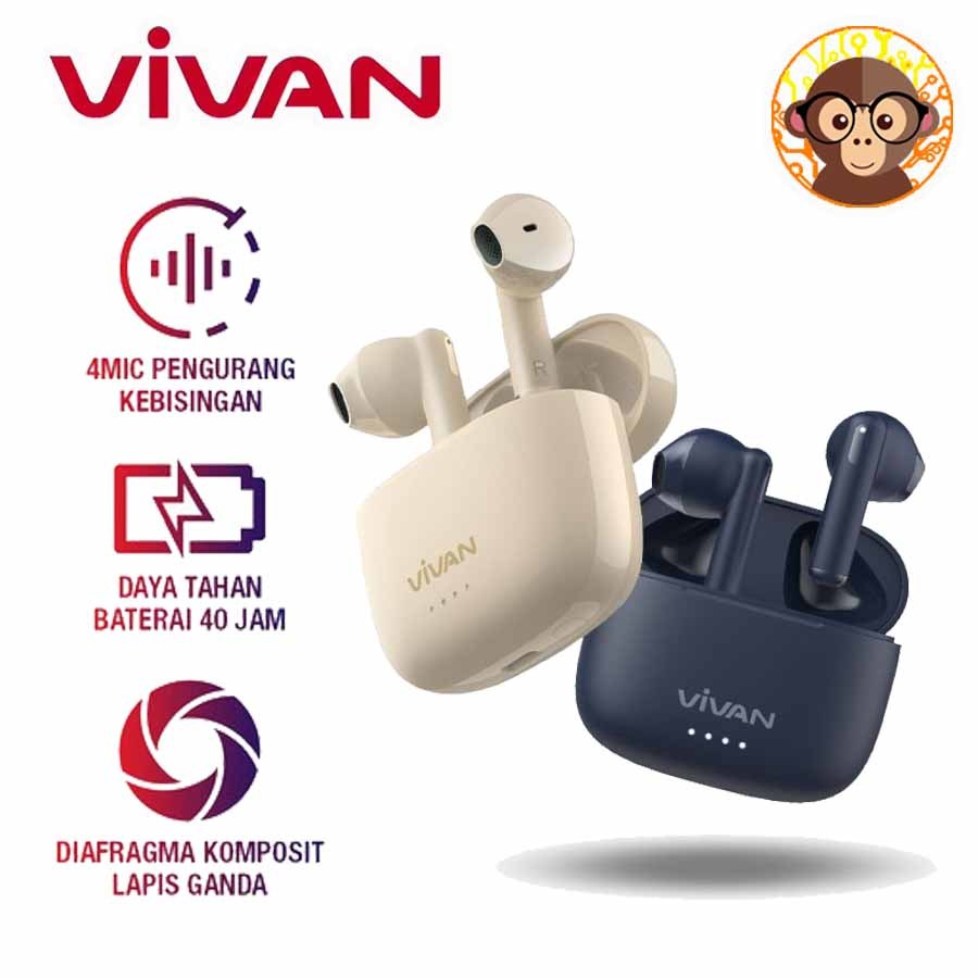 Jual Earphone Vivan Infinity GT2 Headset ENC Bluetooth 5.3 TWS Wireless ...