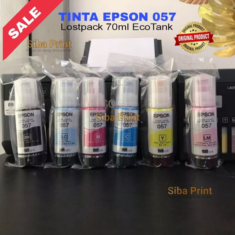 Jual (1set 6warna) Tinta Epson 057 Original EcoTank Tinta Printer L8050 ...