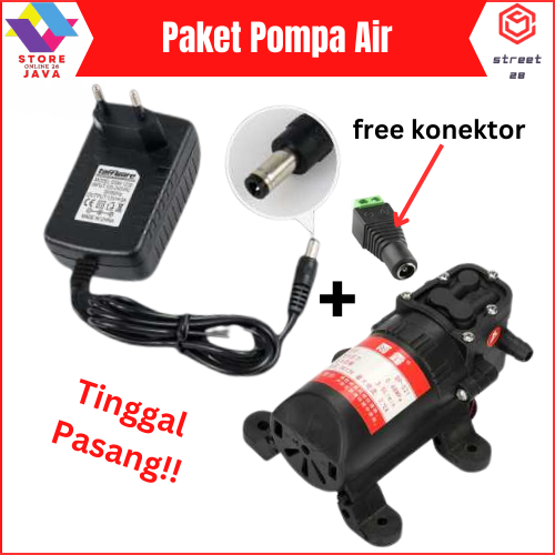 Jual Paket Pompa Air Dc 12v? Mesin Pompa Dc 12v 100 Psi + Adaptor / Dinamo Pump Pompa Dc 12v ...