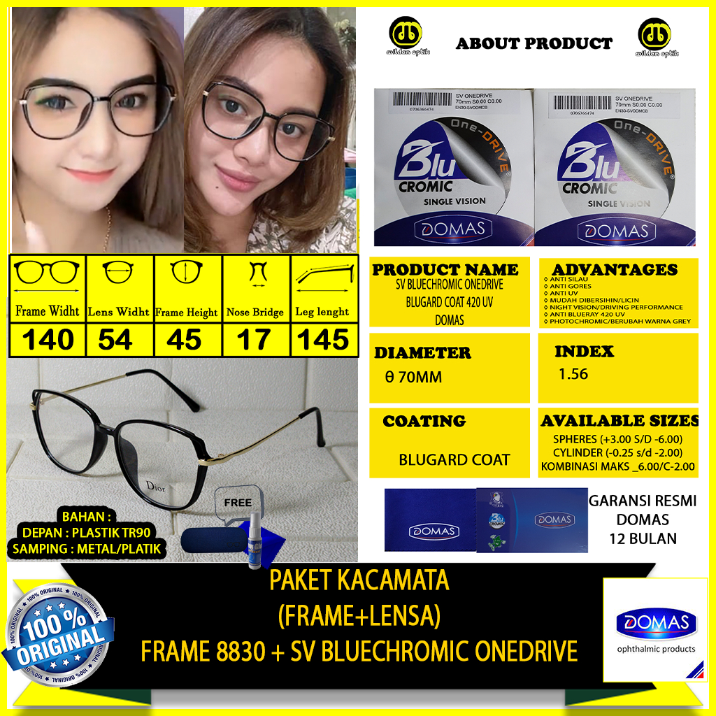 Jual PAKET KACAMATA LENSA DOMAS ORIGINAL FRAME 8830/BUNGKUS LENSA DIKIRIM | Shopee Indonesia