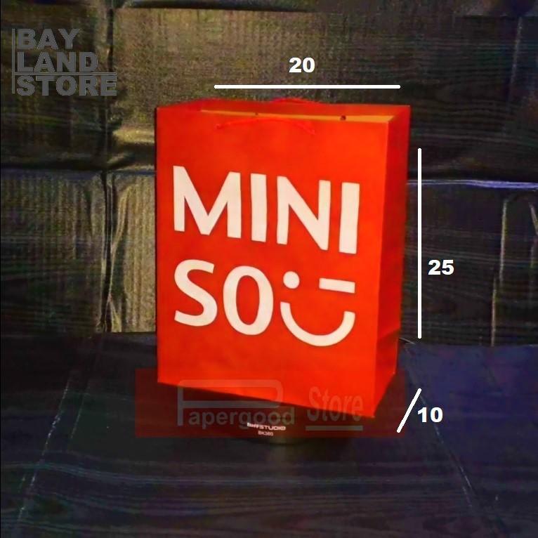 Jual Paper bag Miniso Red Small 20 x 25 x 10 cm | Shopee Indonesia