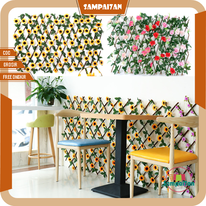 Jual Bunga Rambat Hias Mawar Matahari Palsu Dekorasi Dinding Pagar ...