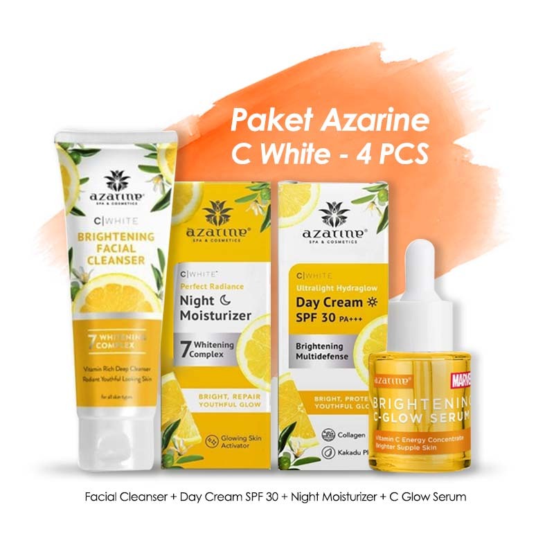 Jual Paket Skincare Azarine C White 4 pcs (FW+DAY+NIGHT+SERUM) | Shopee ...