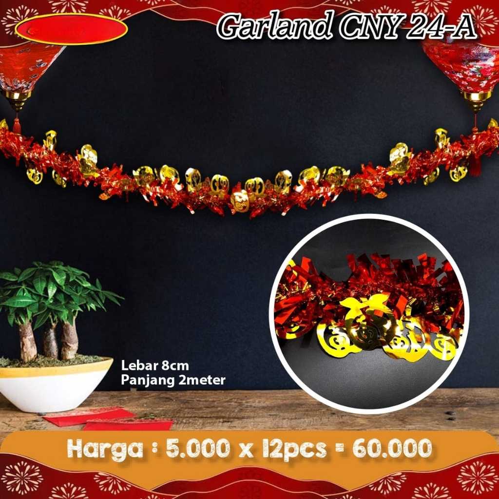 Jual Garland CNY 24 A| 24 B| 24 C| Dekorasi Hiasan Ruangan ( 1 Bal 12 ...