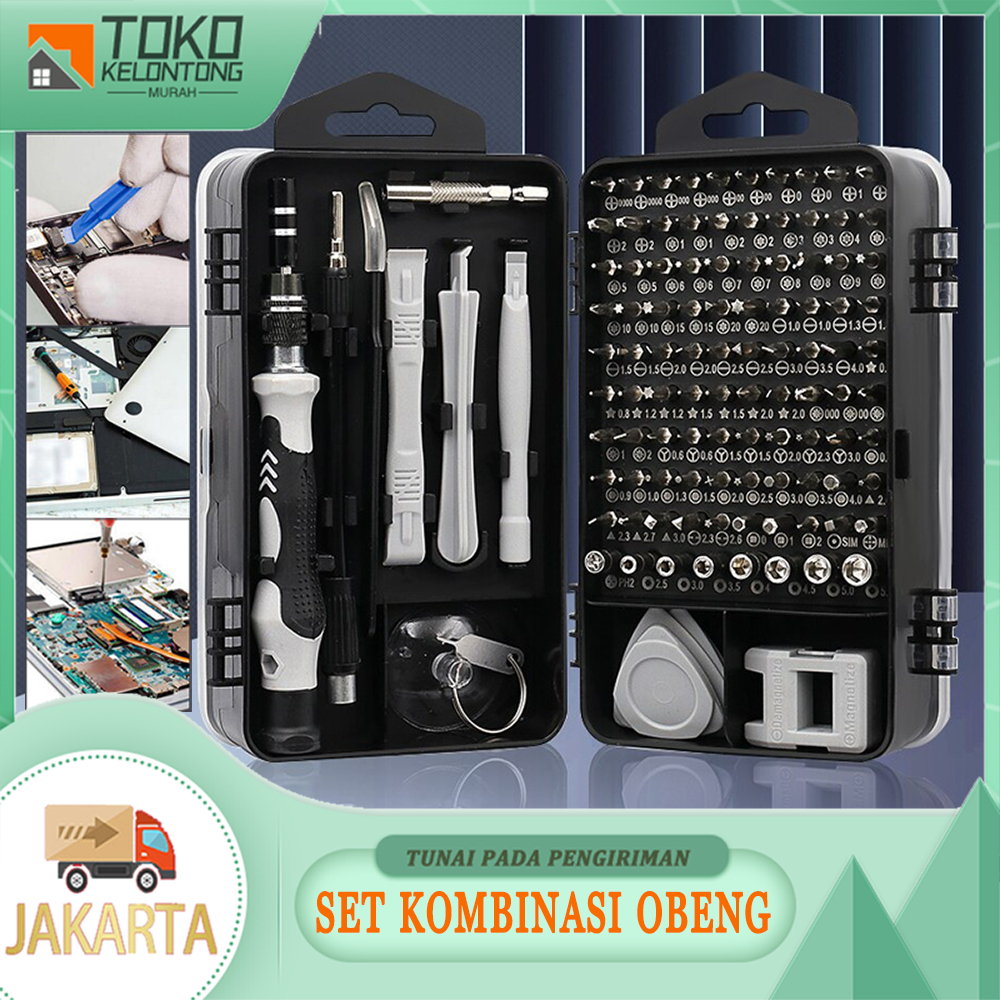 Jual Obeng set 115 in 1 obeng set hp lengkap obeng set service handphone laptop hp elektronik ...