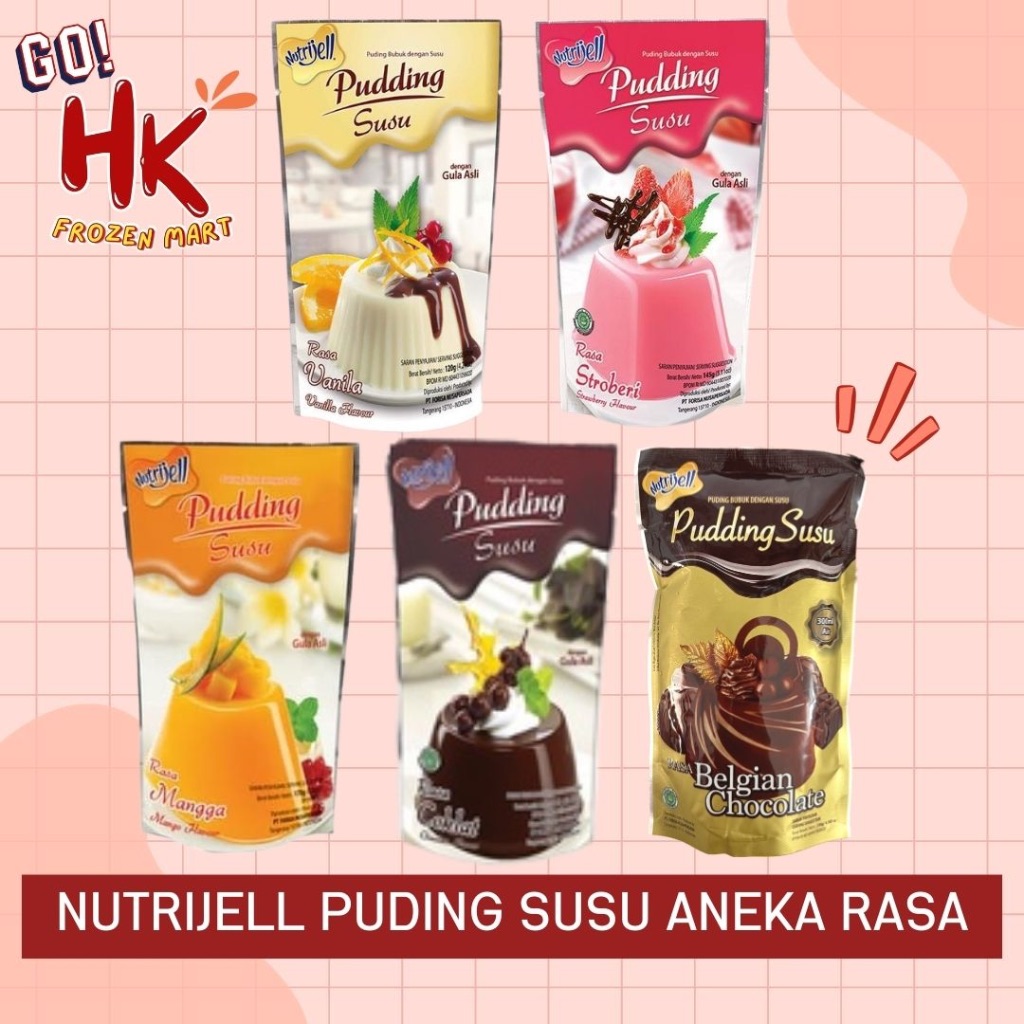 Jual Nutrijell Puding Susu Rasa Vanila Cokelat Stroberi Mangga Belgian ...