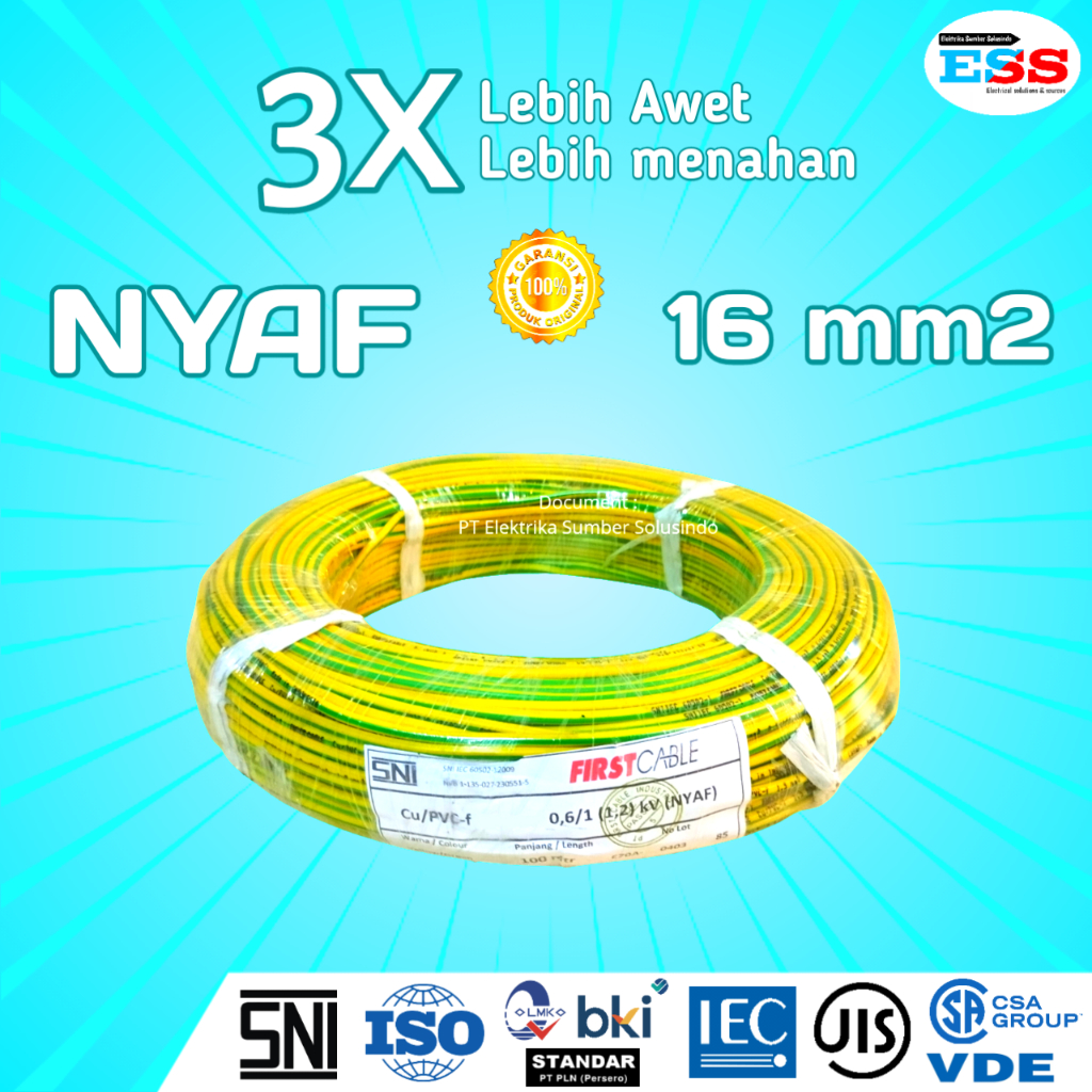 Jual Kabel Ground NYAF 16 mm2 - Kabel serabut tunggal tembaga murni first cable first cable ...