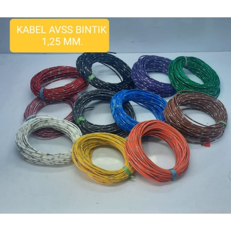 Jual KABEL AVSS BINTIK KABEL OTOMOTIF KABEL BODY 1,25 MM | Shopee Indonesia