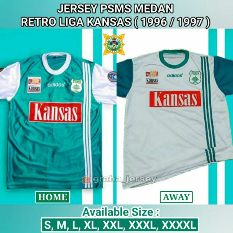 Jual Jersey PSMS Medan Home 1996 - 1996 Liga KANSAS Hijau Tosca ...