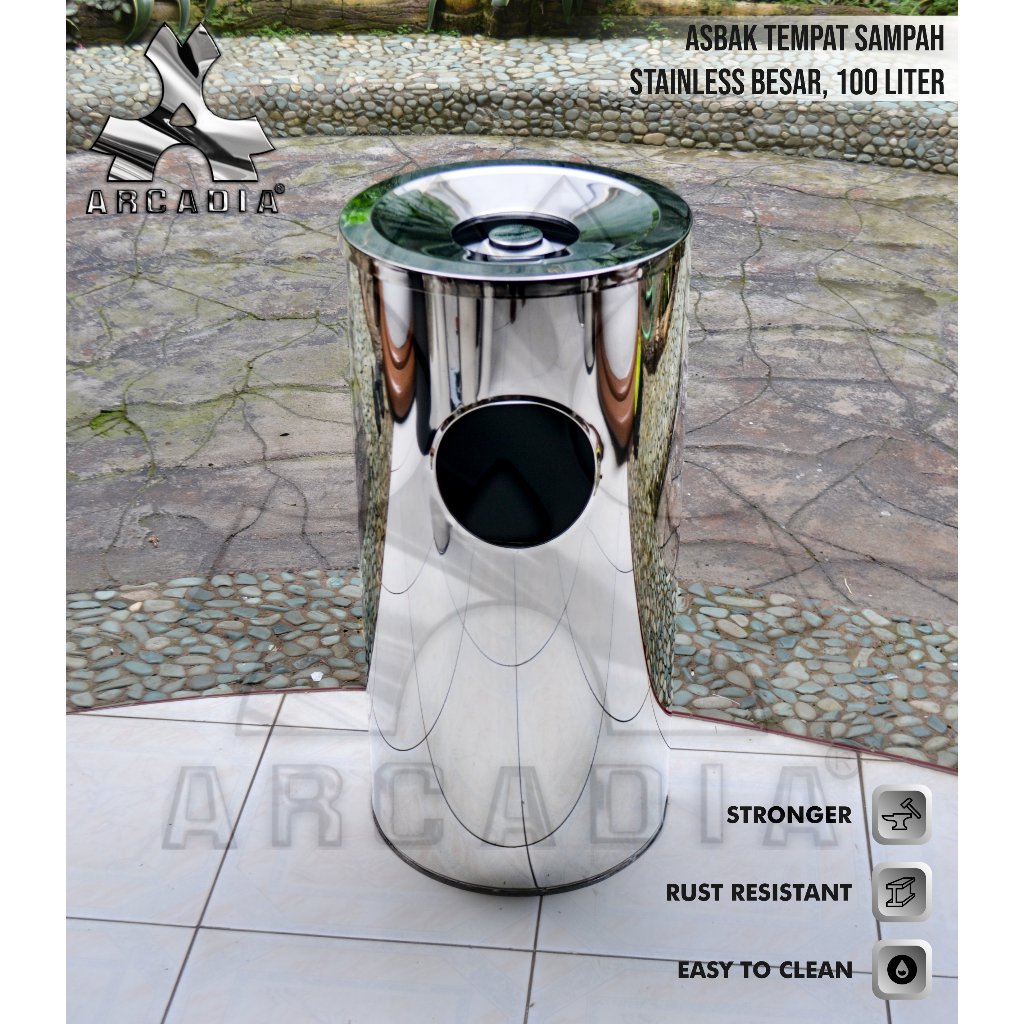 Jual Asbak tempat sampah stainless besar 100 liter - 91006 | Shopee ...
