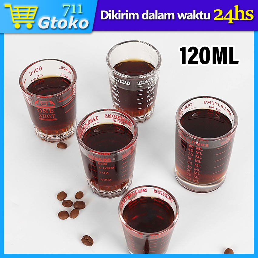 Jual 4oz / 120ml Espresso Shot Glass Gelas Ukur Kopi Lilin Coffee Gelas ...