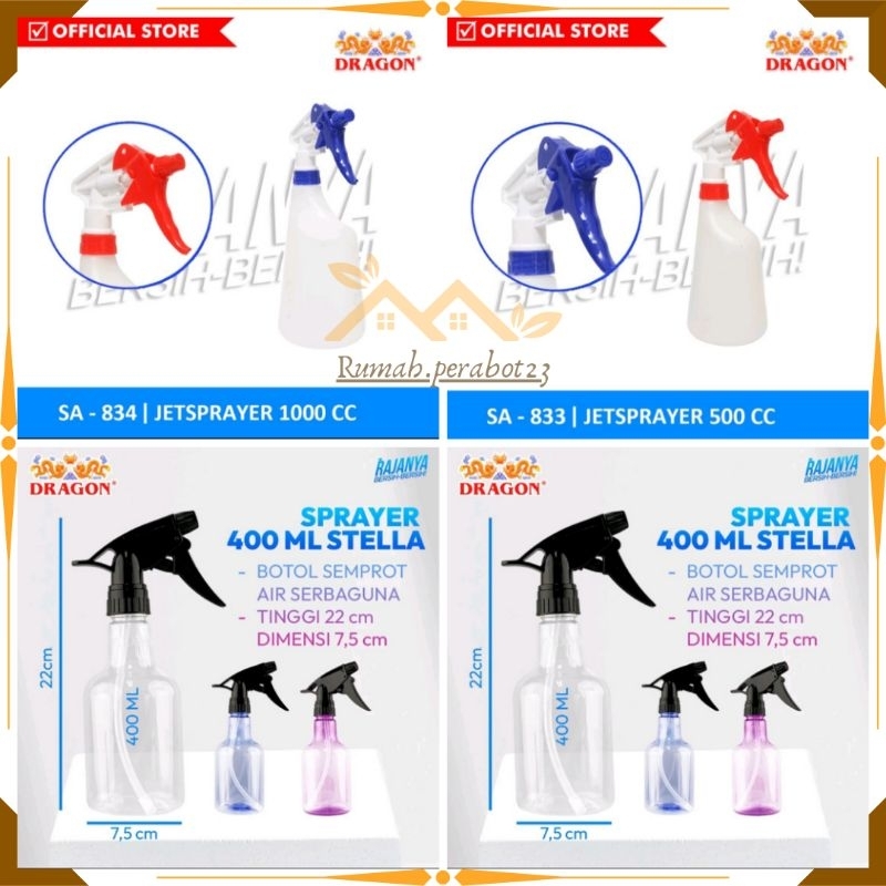 Jual JETSPRAYER 400 ML - 500 CC - 1000 CC DRAGON BOTOL SEMPROT AIR ...