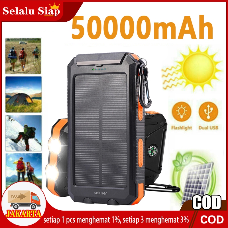 Jual Rechargeable Solar Power Bank Awet Tahan Lama Power Bank Terbaik Powerbank Solar Power Bank ...