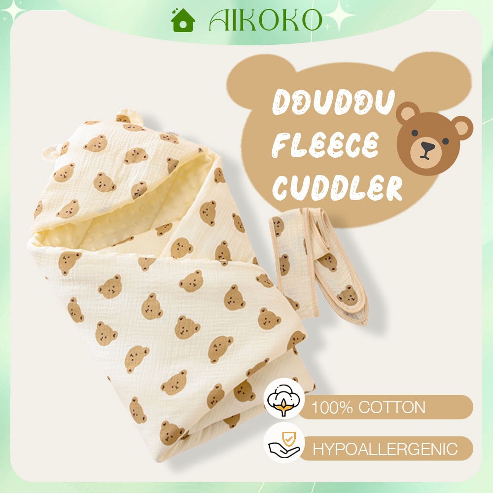 Jual Selimut Baby Blanket Minky Beludru Hoodie Hooded Dot Doted Topi ...