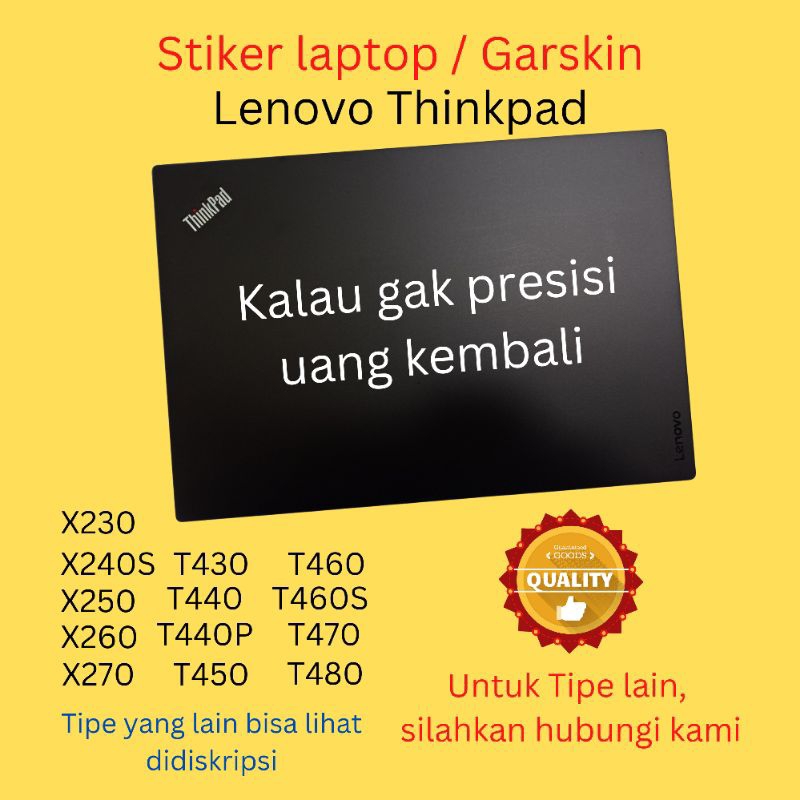 Jual stiker laptop atau garskin laptop lenovo thinkpad | Shopee Indonesia