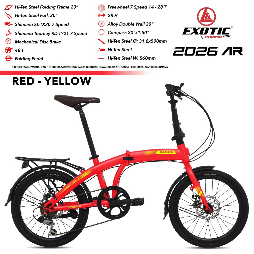 Jual Sepeda Lipat Folding Bike Murah Exotic 2026 AR 20 inch by PACIFIC ...