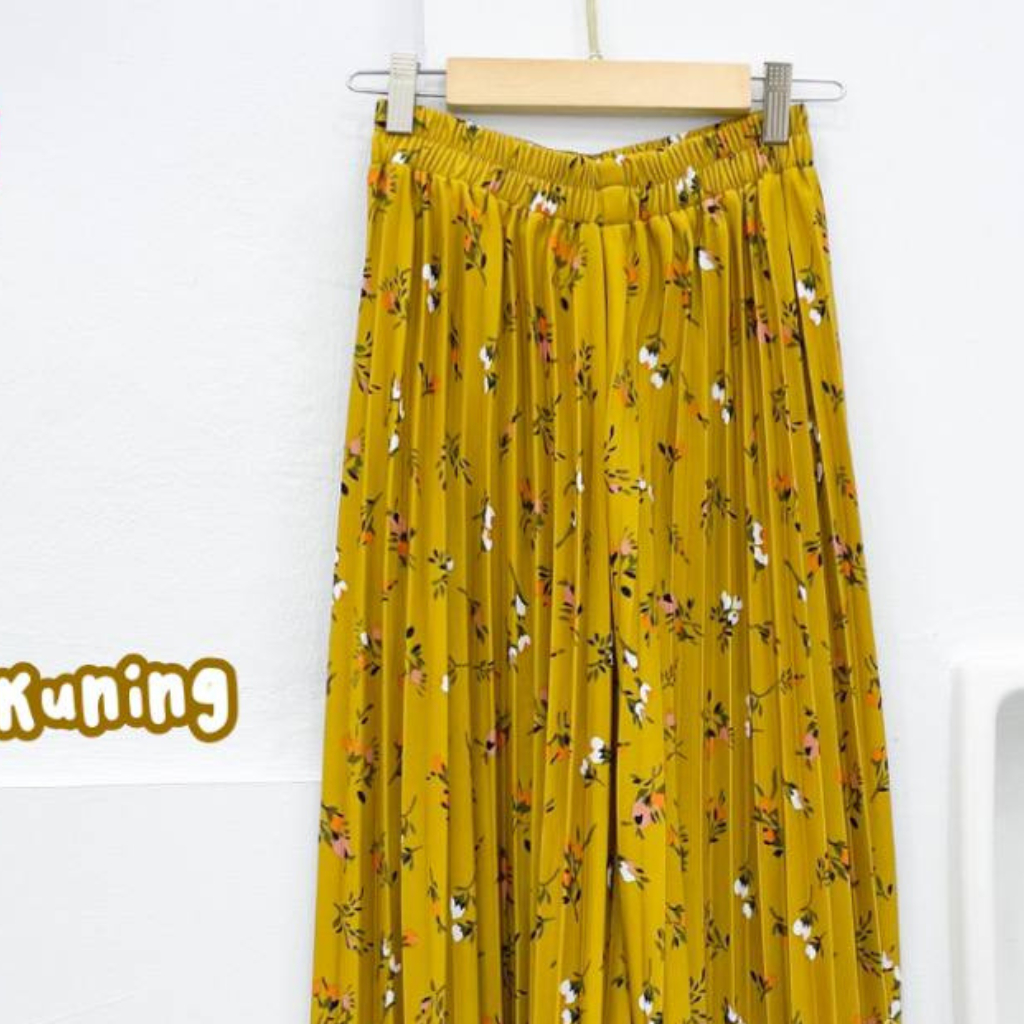 Jual Rok Motif Korean Look - Rok Plisket Motif Premium Tebal - Pleated ...