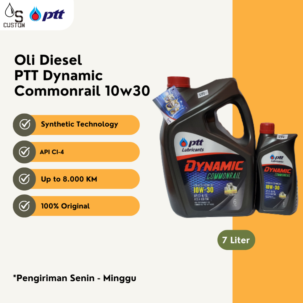 Jual Oli Diesel PTT Dynamic 10w30 7L API CI 10W-30 | Shopee Indonesia