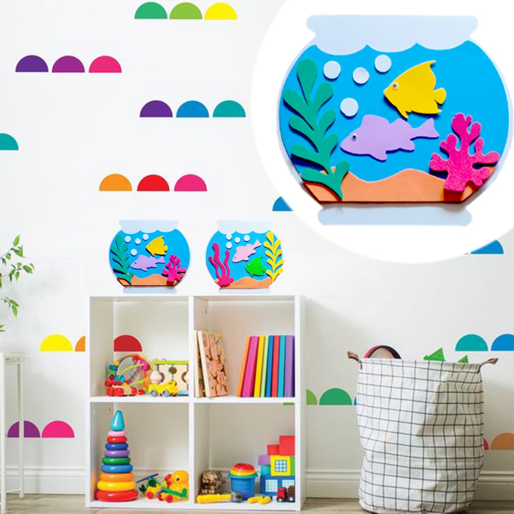 Jual 1 Set Hiasan Dinding Aquarium Untuk Dekorasi Kelas Sekolah Kamar ...