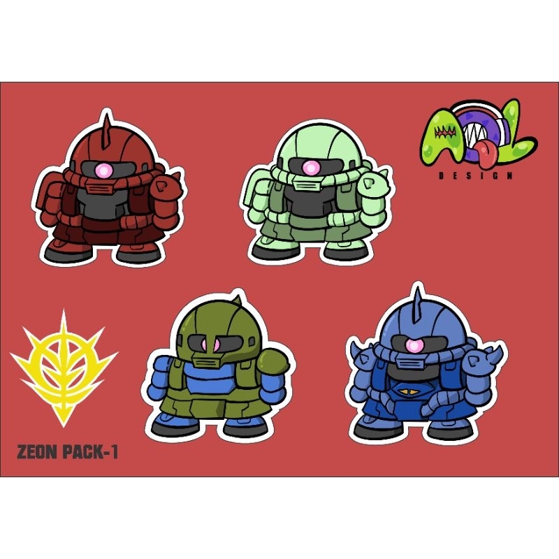 Jual Sticker Gundam Chibi - Zeon Pack 1 | Shopee Indonesia